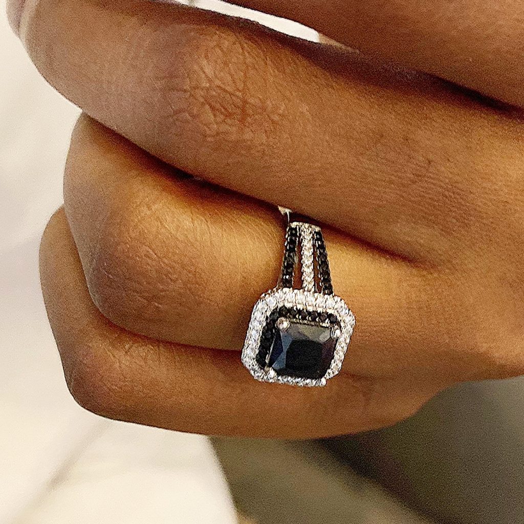 Black Engagement Rings - Velvet Sparkles