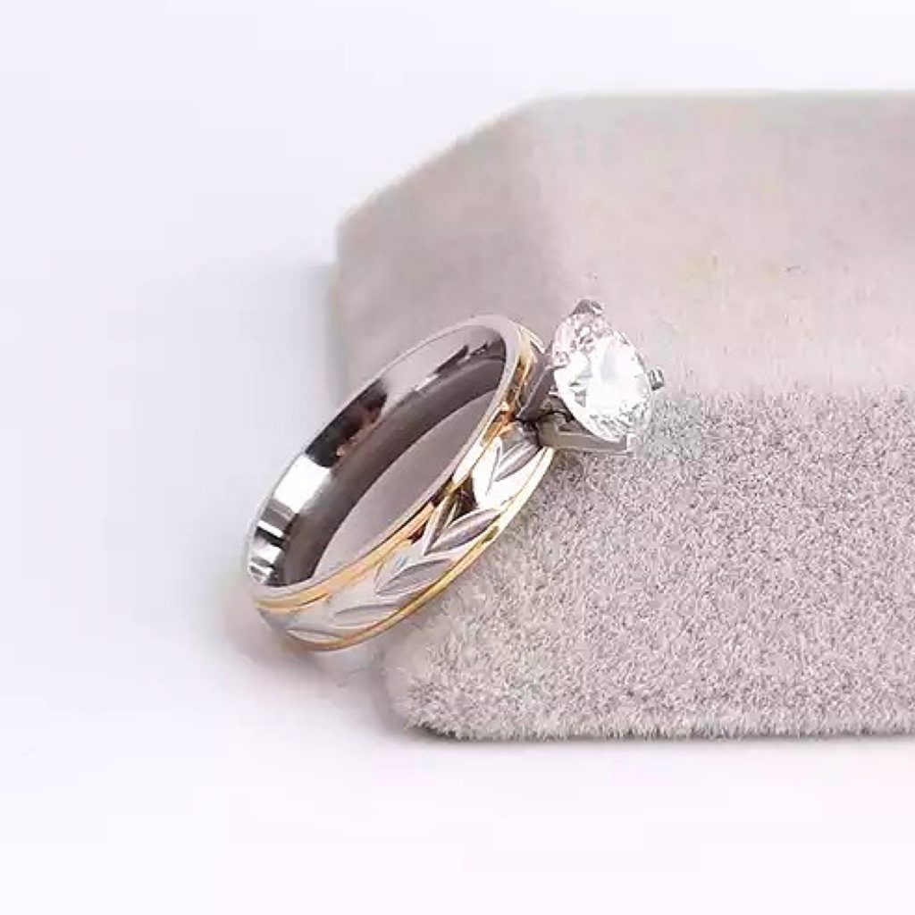 Two tone titanium engagement - Velvet Sparkles